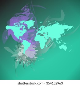 Blurred World Map Background Raster Version Stock Illustration ...