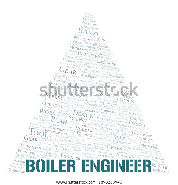 Boiler Engineer Typography Word Cloud Create Stock Illustration ...