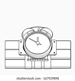 Bomb Clock Timer Black White Drawing Stock Illustration 167929898 ...
