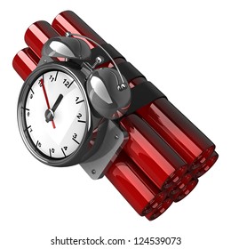 Bomb Clock Timer Isolated On White Stock Illustration 124539073 ...