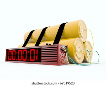 Bomb Digital Timer Isolated On White Stock Illustration 69319528 ...