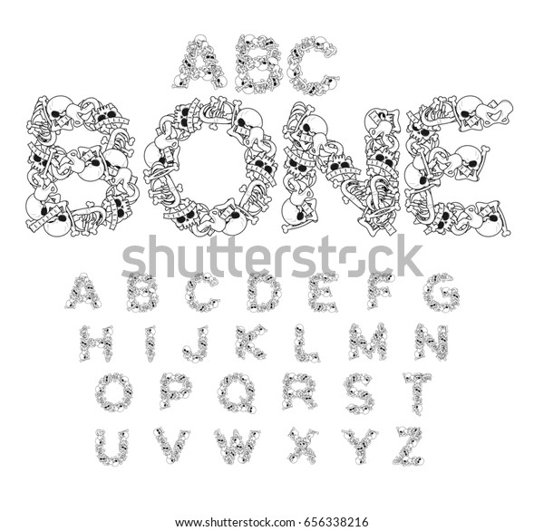 Bone Abc Skeleton Font Letters Anatomy 库存插图 656338216 | Shutterstock