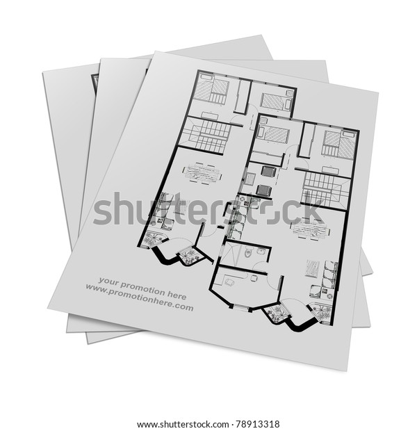 Book Note Pad Notebook Drawings House Stock Illustration 78913318