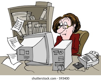 Cartoon Funny Crying Office Boy Character: стоковая векторная графика ...