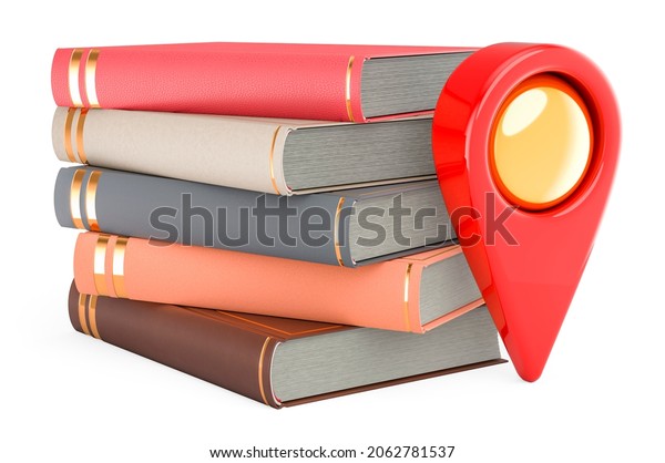 Books Map Pointer 3d Rendering Isolated Stock Illustration 2062781537 ...