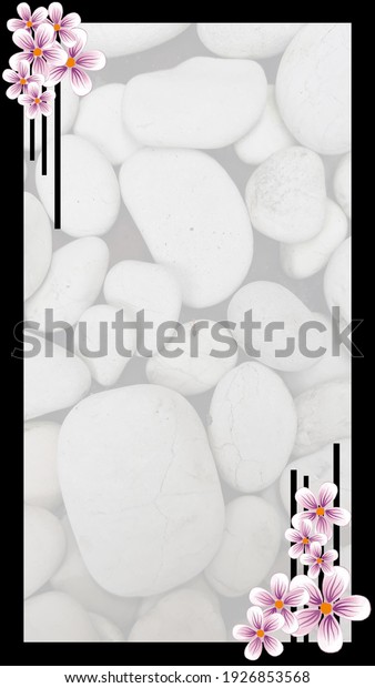 Border Background White Stone Black Line Stock Illustration 1926853568 ...