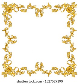 Border Frame Damask Scarf Pattern Design Stock Illustration 1527529190