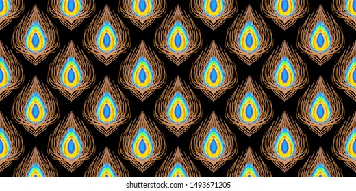 Borderless Peacock Background Rust Winecolored White Stock Illustration ...