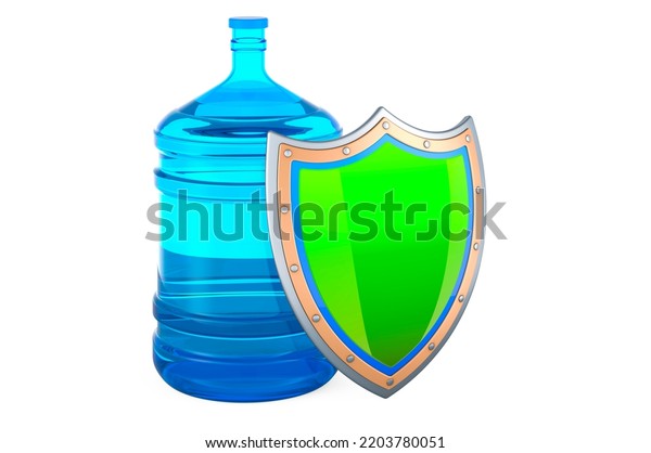 Bottled Water Shield 3d Rendering Isolated Stock Illustration ...
