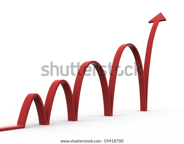 Bouncing Red Growth Arrow Stock Illustration 59418700