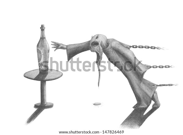 Bound By Chains Hell Monster Reaches Stock Illustration 147826469