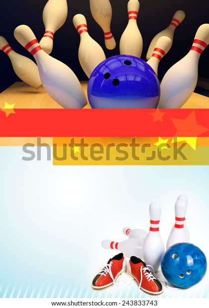 Bowling Background Flyers A4 Stock Illustration 243833743