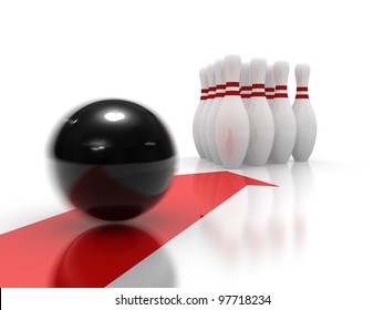 Bowling Ball Moving Precisely Target Stock Illustration 97718234 ...