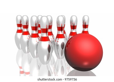 Bowling On White Background Stock Illustration 9759736 | Shutterstock