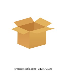 Box Empty Cardboard Box Opened Isolated Stock Illustration 313770170 ...