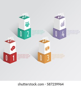 Box Info Graphic Web Elements Steps Stock Illustration 587239964 ...