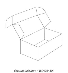 Plain Buff Carton Square Footprint Top: vector de stock (libre de ...