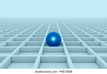 Boxes Blue Sphere Inside One Them Stock Illustration 99873008 ...