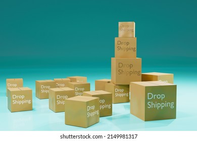 Boxes Drop Shipping Caption Web Banner Stock Illustration 2149981317 ...