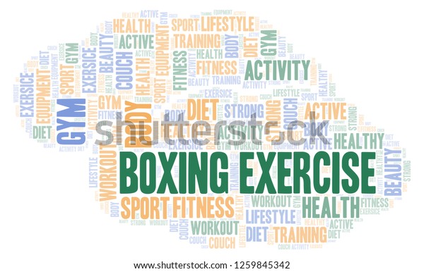 Boxing Exercise Word Cloud Stock Illustration 1259845342