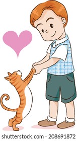 Boy Cat Stock Illustration 208691872 | Shutterstock