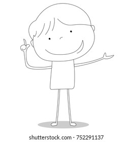 Girl Explaining Something Hand Drawn Cartoon 스톡 일러스트 752291128 ...
