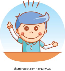 Boy Get Idea Stock Illustration 391349029