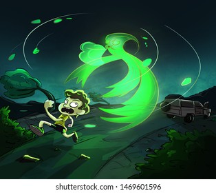 Boy Running Away Alien Stock Illustration 1469601596 | Shutterstock