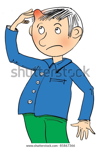 Boy Sick Head Lump: ilustración de stock 85867366 | Shutterstock
