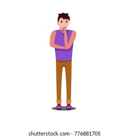 Boy Standing Thinking Stock Illustration 776881705 | Shutterstock