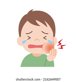Boy Swollen Cheeks Stock Illustration 2162649007 | Shutterstock