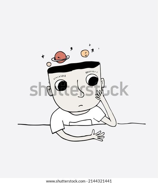Boy Thinking Creative Way Stock Illustration 2144321441 | Shutterstock
