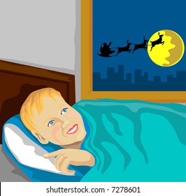 Boy Waiting Santa Stock Illustration 7278601 | Shutterstock