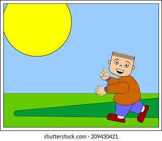 Cartoon Boy Standing Outside Talking Pointing 库存插图 209379244 | Shutterstock