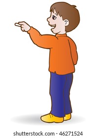 Vector Cartoon Man Holding Out Hand: vector de stock (libre de regalías ...