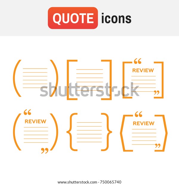 Bracket Quote Icons Quotes Brackets Speech Stock Illustration 750065740 ...