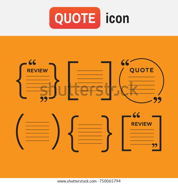 Bracket Quote Icons Quotes Brackets Speech Stock Illustration 750065794 ...