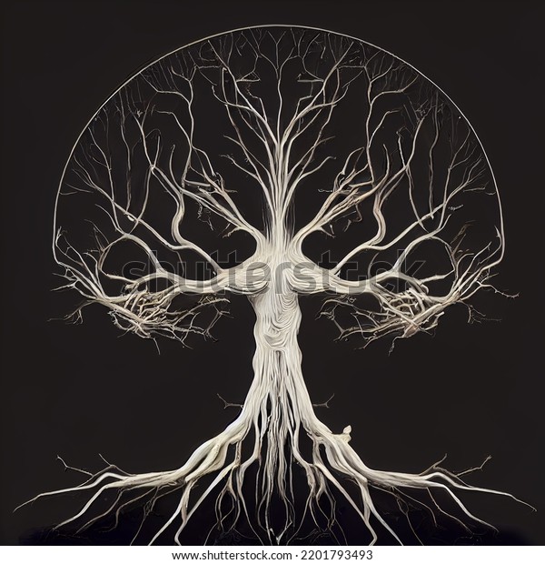 Brain Tree Roots Concept Design Stock Illustration 2201793493 ...