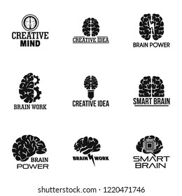 Brain Work Logo Set Simple Set Stock Vector (Royalty Free) 1204178395 ...