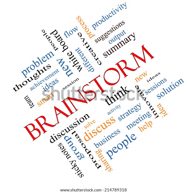 Brainstorm Word Cloud Concept Angled Great Stock Illustration 214789318 ...