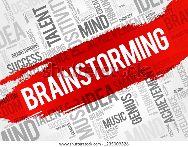 Brainstorming Word Cloud Collage Creative Business Stock Illustration ...