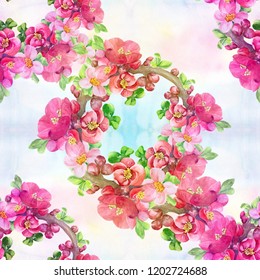 Branches Flowering Tree Seamless Pattern Wallpaper Stock Illustration ...