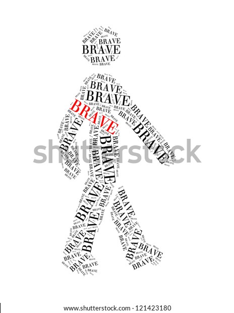 Brave Text Collage Composed Shape Human Stock Illustration 121423180 ...