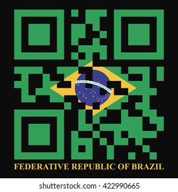 Brazil Qr Code Flag Stock Illustration 422990665 | Shutterstock