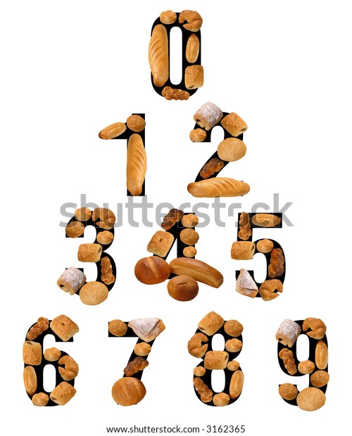 Breads Numbers Isolated On White Background Stock Illustration 3162365 ...