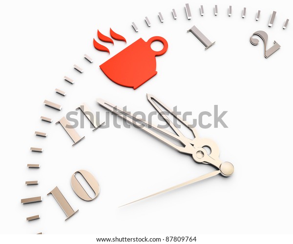 Break Clock On White Background 3d Stock Illustration 87809764 ...