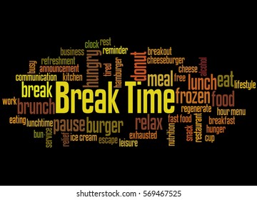 Break Time Word Cloud Concept On Stock Illustration 569467525 ...