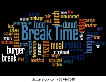 Break Time Word Cloud Concept On Stock Illustration 569467540 ...