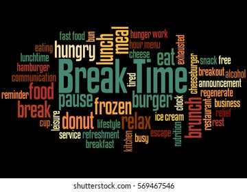 Break Time Word Cloud Concept On Stock Illustration 569467546 ...