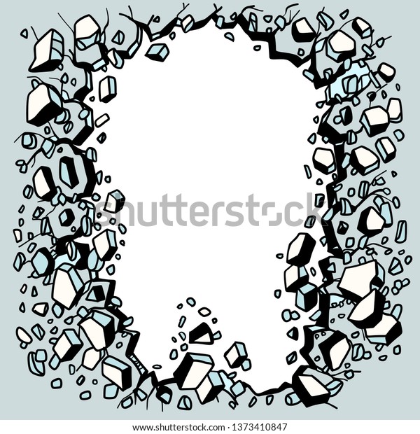 Break Wall Destructive Background Pop Art Stock Illustration 1373410847